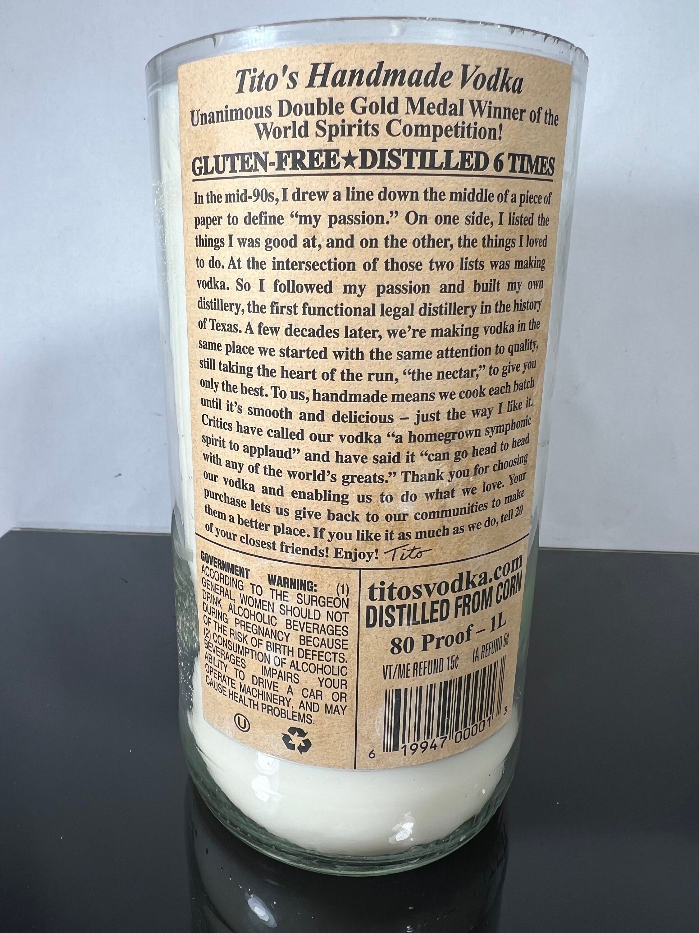 Tito's Vodka Candle Soy Wax Handmade Hand Crafted Liquor - Etsy