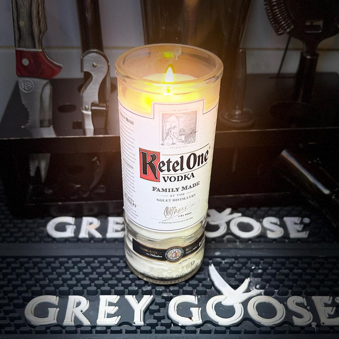 Ketel One Vodka Candle Miniature Soy Wax Hand Crafted Liquor Bottle ...