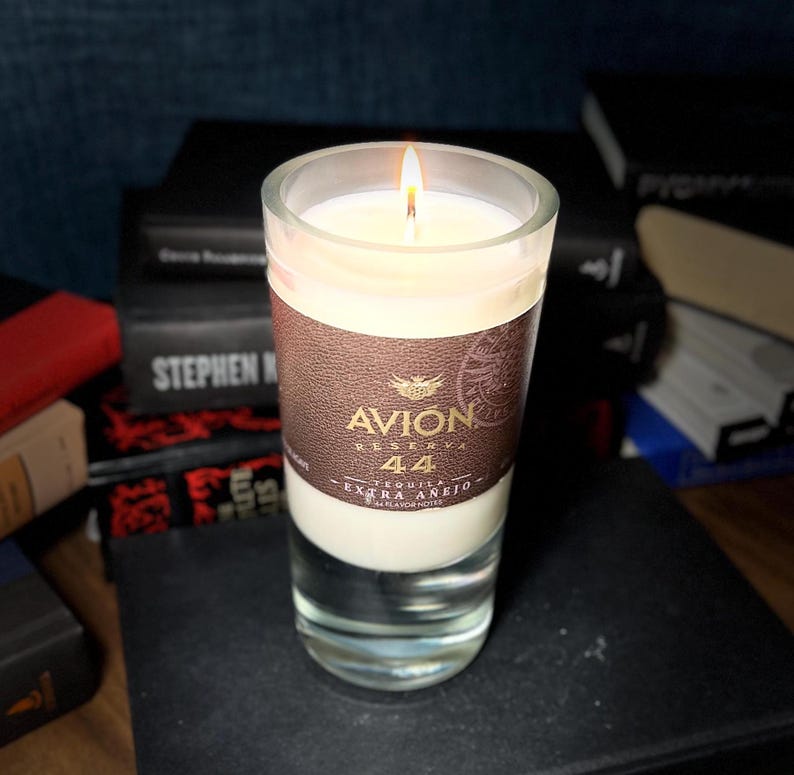 Avion Tequila Candle Reserva Extra Anejo Soy Wax Hand Crafted Bottle ...