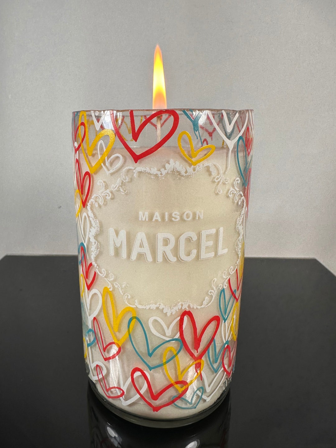 Maison Marcel Rose Candle Wine Soy Wax Hand Crafted Liquor Bottle Home ...