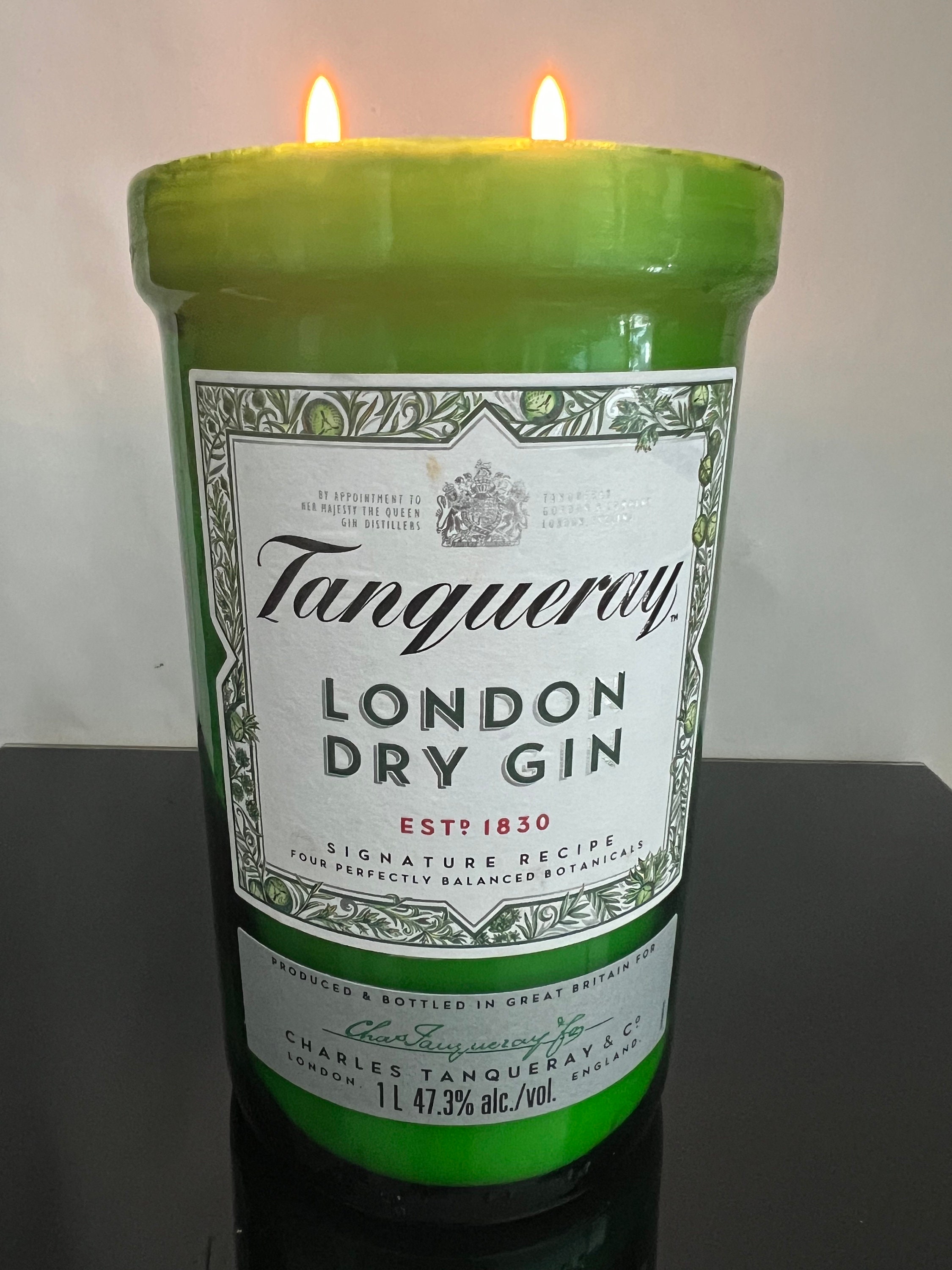 Tanqueray Gin London Dry Candle Soy Wax Hand Crafted Liquor Bottle Home ...