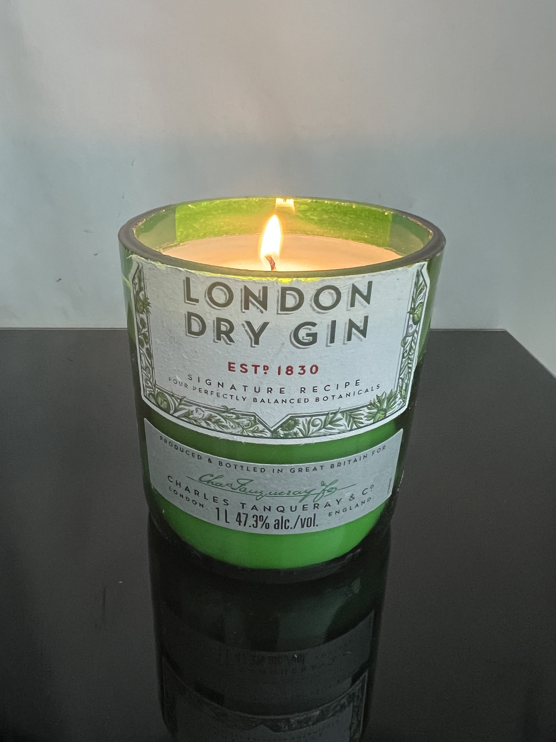 Tanqueray Gin London Dry Candle Soy Wax Hand Crafted Liquor Bottle Home ...