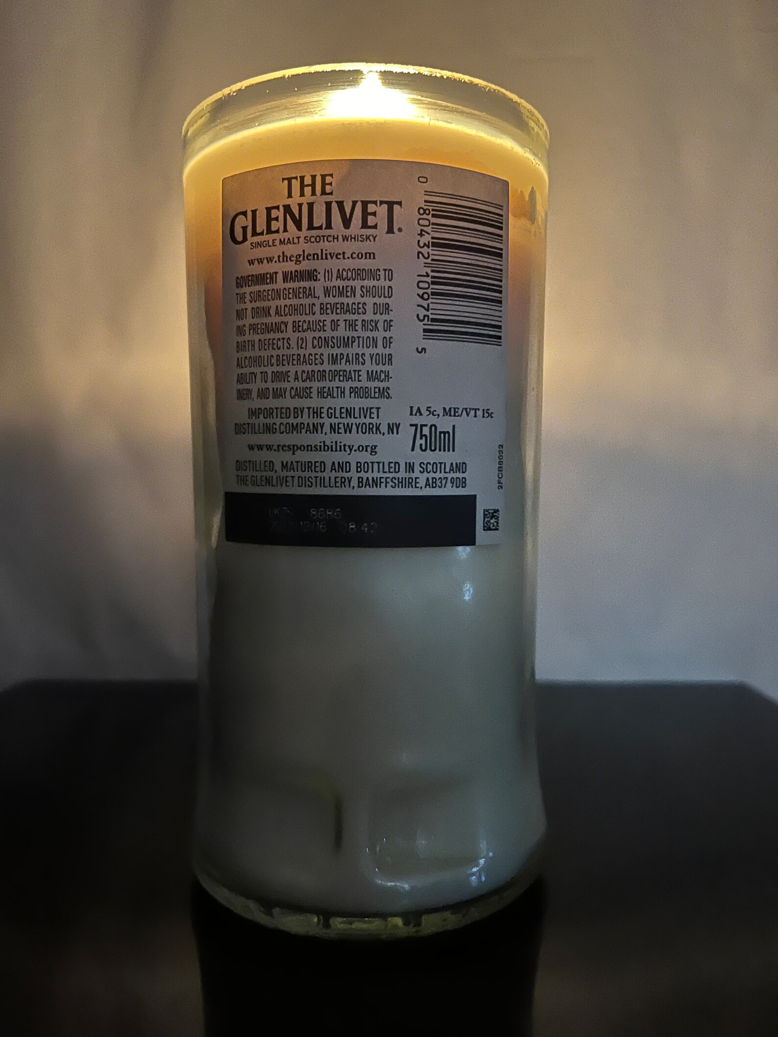 Glenlivet Founder's Reserve Single Malt Scotch Whisky Candle Soy Wax ...