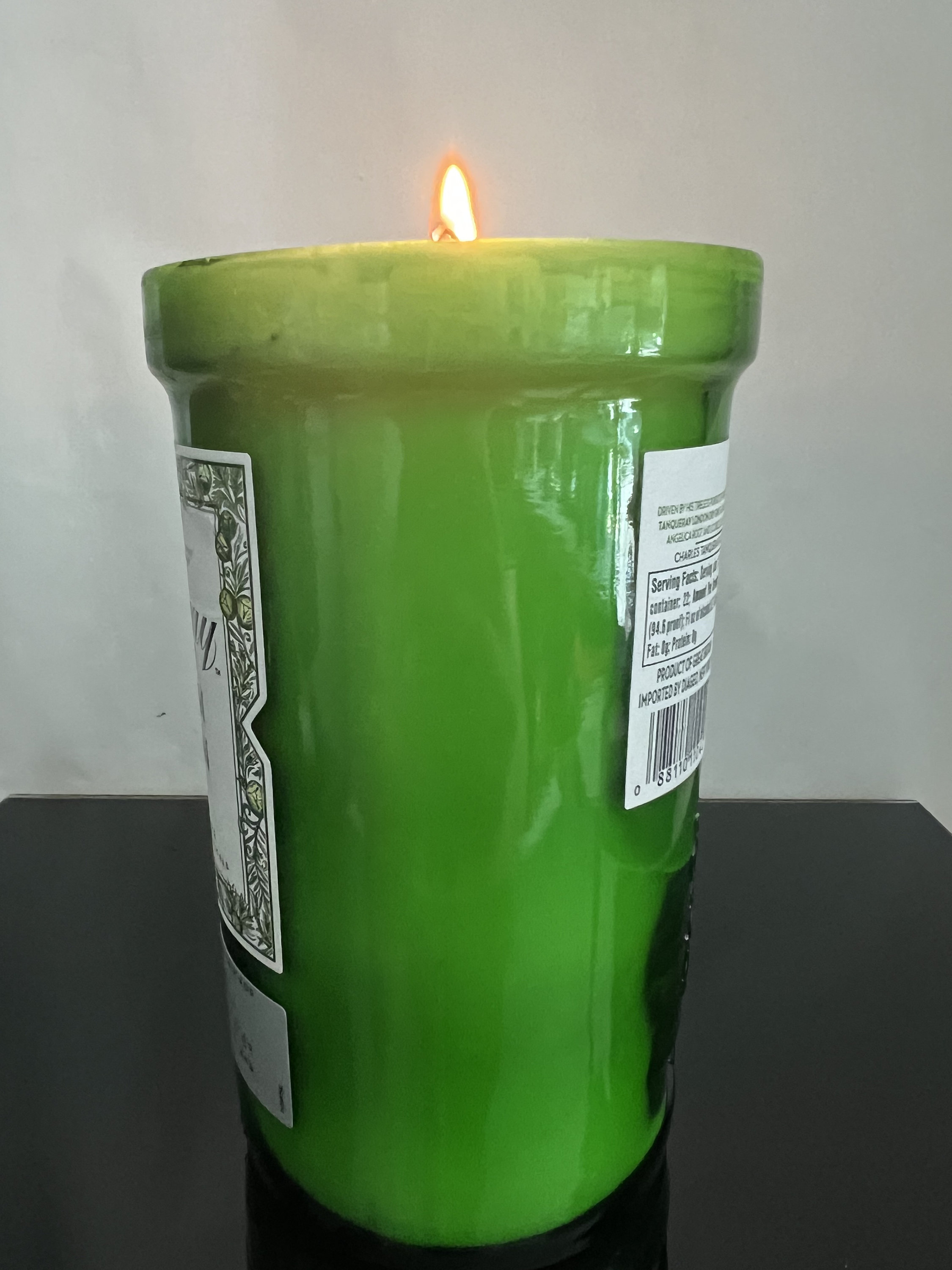 Tanqueray Gin London Dry Candle Soy Wax Hand Crafted Liquor Bottle Home ...