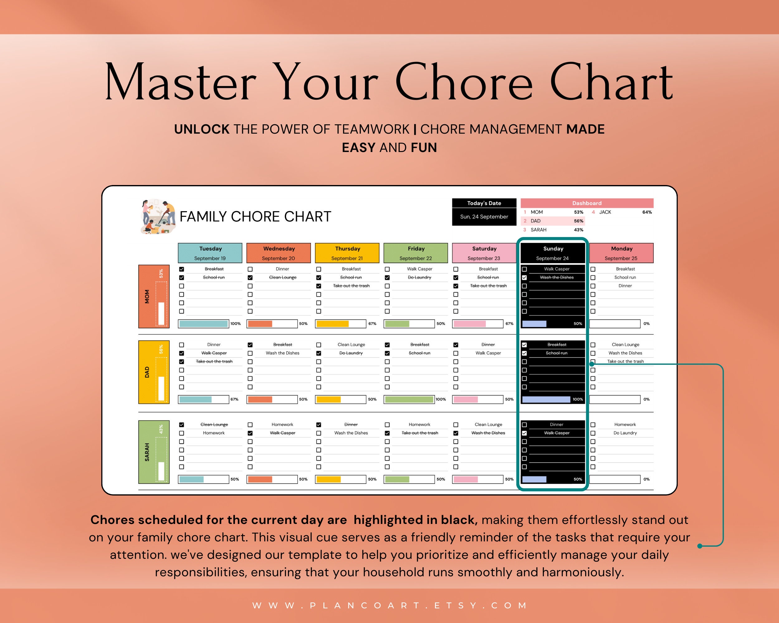 Effortless Family Chore Management: Family Chore Chart Google Sheets Template for Household ...