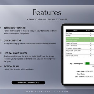 Life Balance Wheel Template Google Sheet Life Balance Wheel Workbook ...