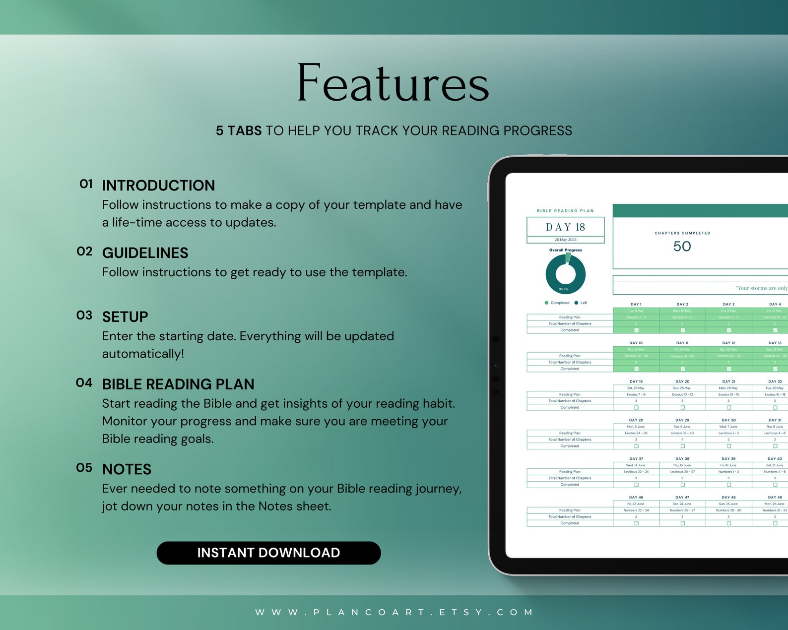 365 Day Bible Reading Plan, Bible Study Checklist, Bible in A Year ...
