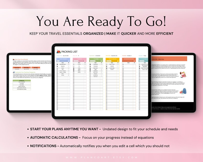 Customizable Travel Packing List, Ultimate Vacation Packing List ...
