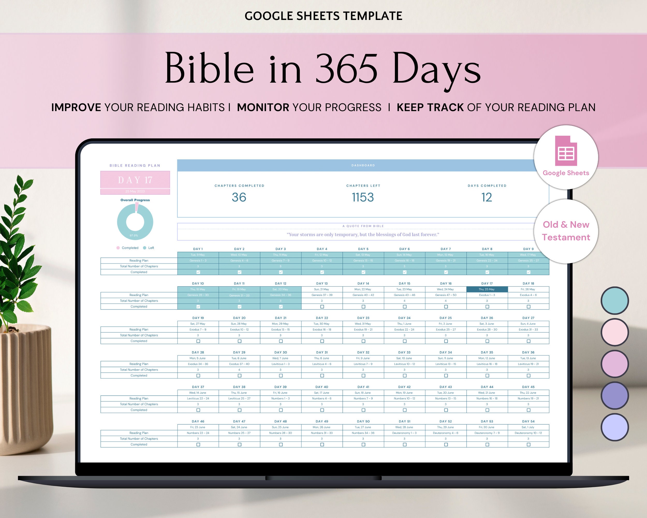 365 Day Bible Reading Challenge, Read the Bible in A Year, Bible Study ...
