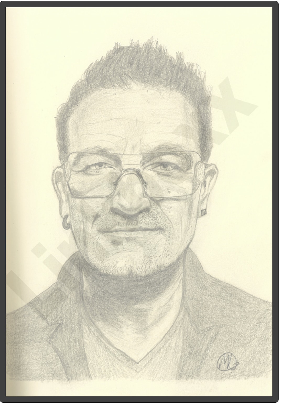Bono Pencil Portrait - Etsy