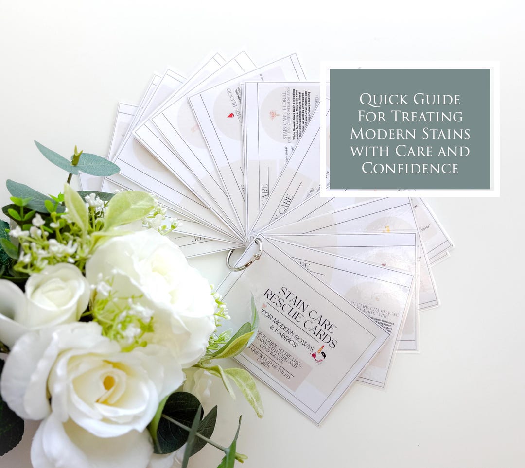 Stain Care Cards * for Modern Gowns & Fabrics - Printable PDF - Digital ...