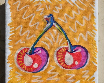4x4 Mini Cherry Canvas - Etsy UK