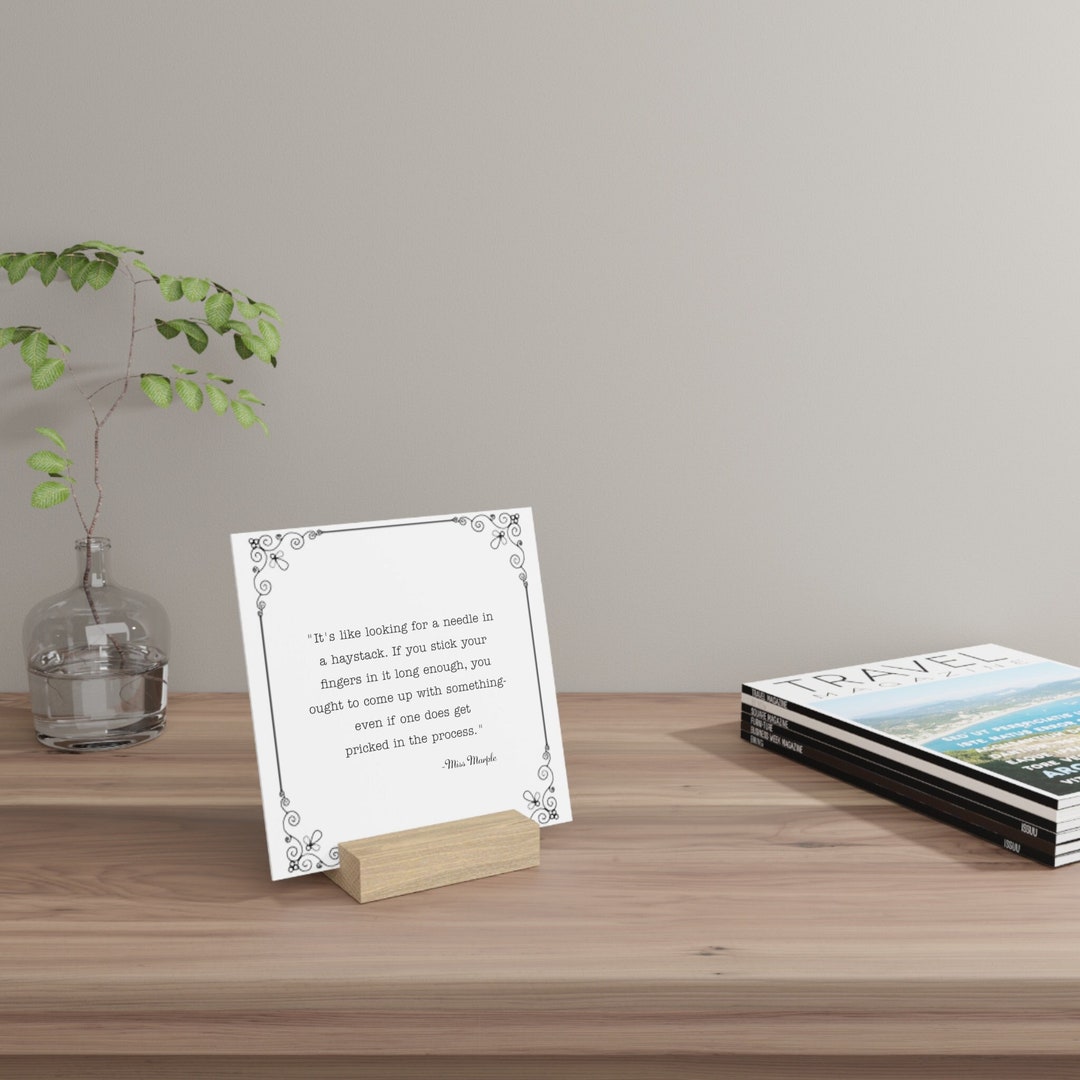 Miss Marple Quote Gallery Board With Stand, Miss Marple Quote Decor ...