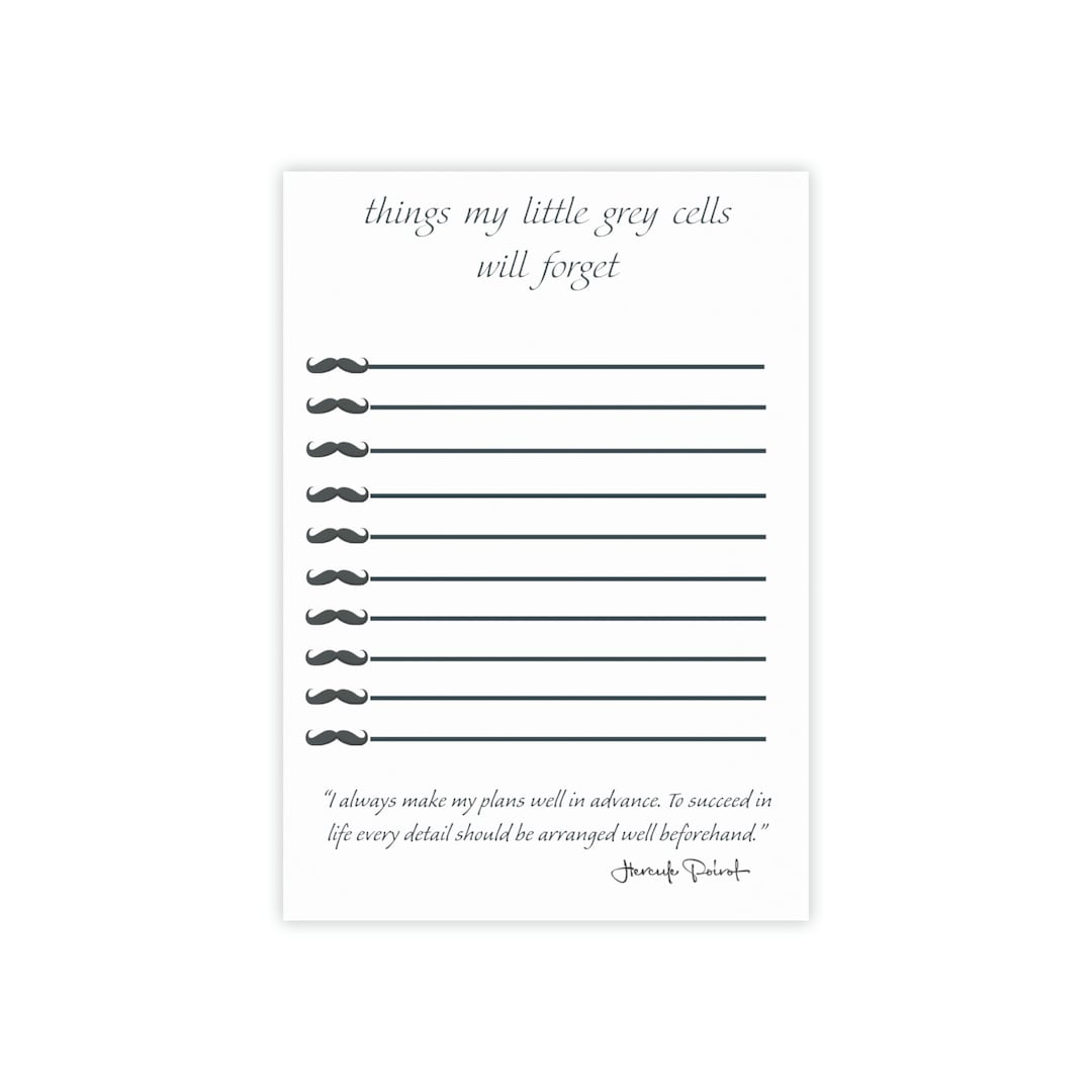 Hercule Poirot Little Grey Cells To-do List 4X6 Post-it® Note - Etsy