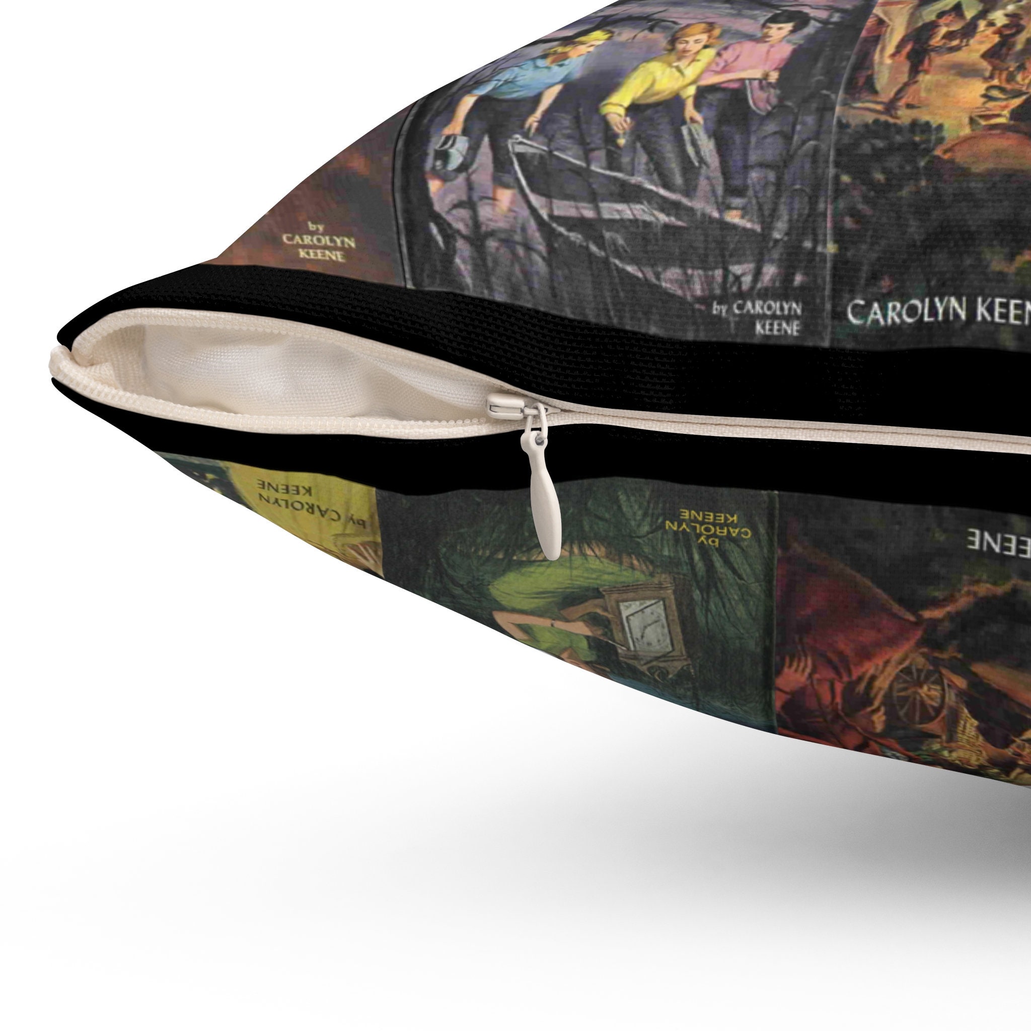 PILLOW INCLUDED 16 X 16 Nancy Drew Book Cover Spun Polyester Square ...