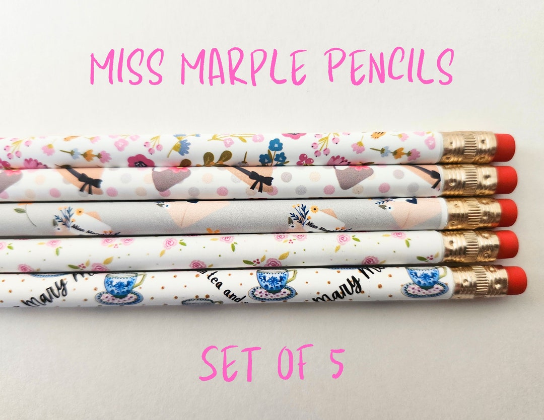 Agatha Christie Miss Marple Set of 5 Graphite Pencils, Miss Marple ...