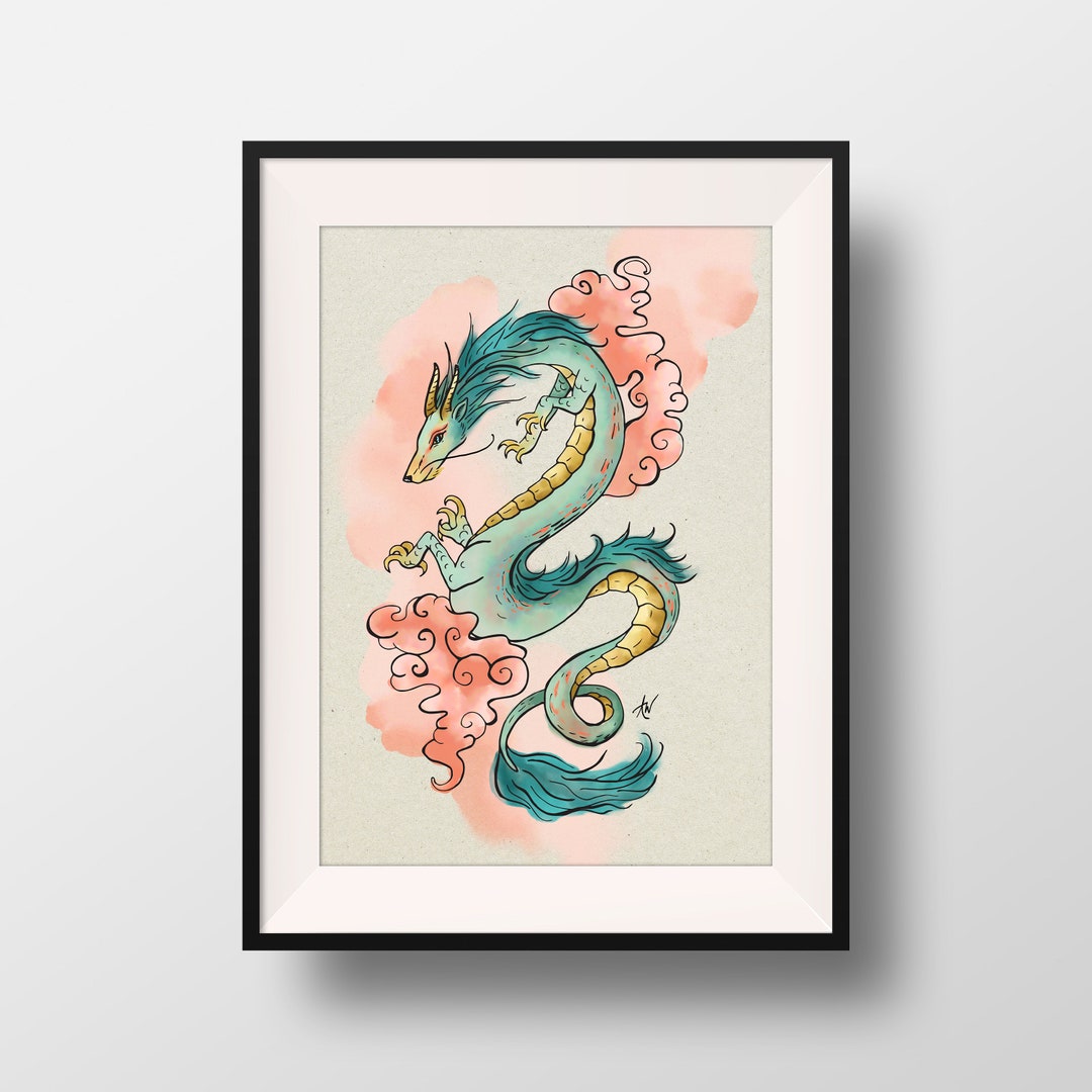 Lung Dragon Art Print - Etsy
