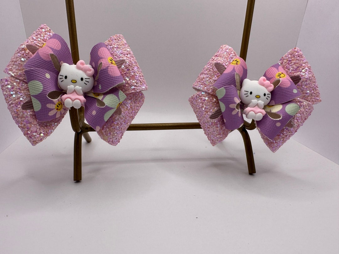 Hello Kitty Hair Bow Set Hair Accessories for Kids - Etsy