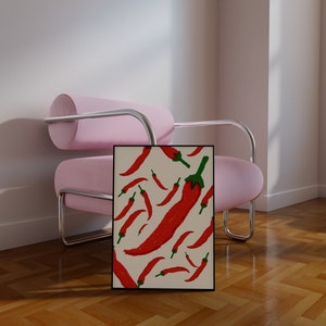 Chili Print ~ Spice Wall Art ~ Trendy Retro Hot Chilli Print ~ Chilli ...