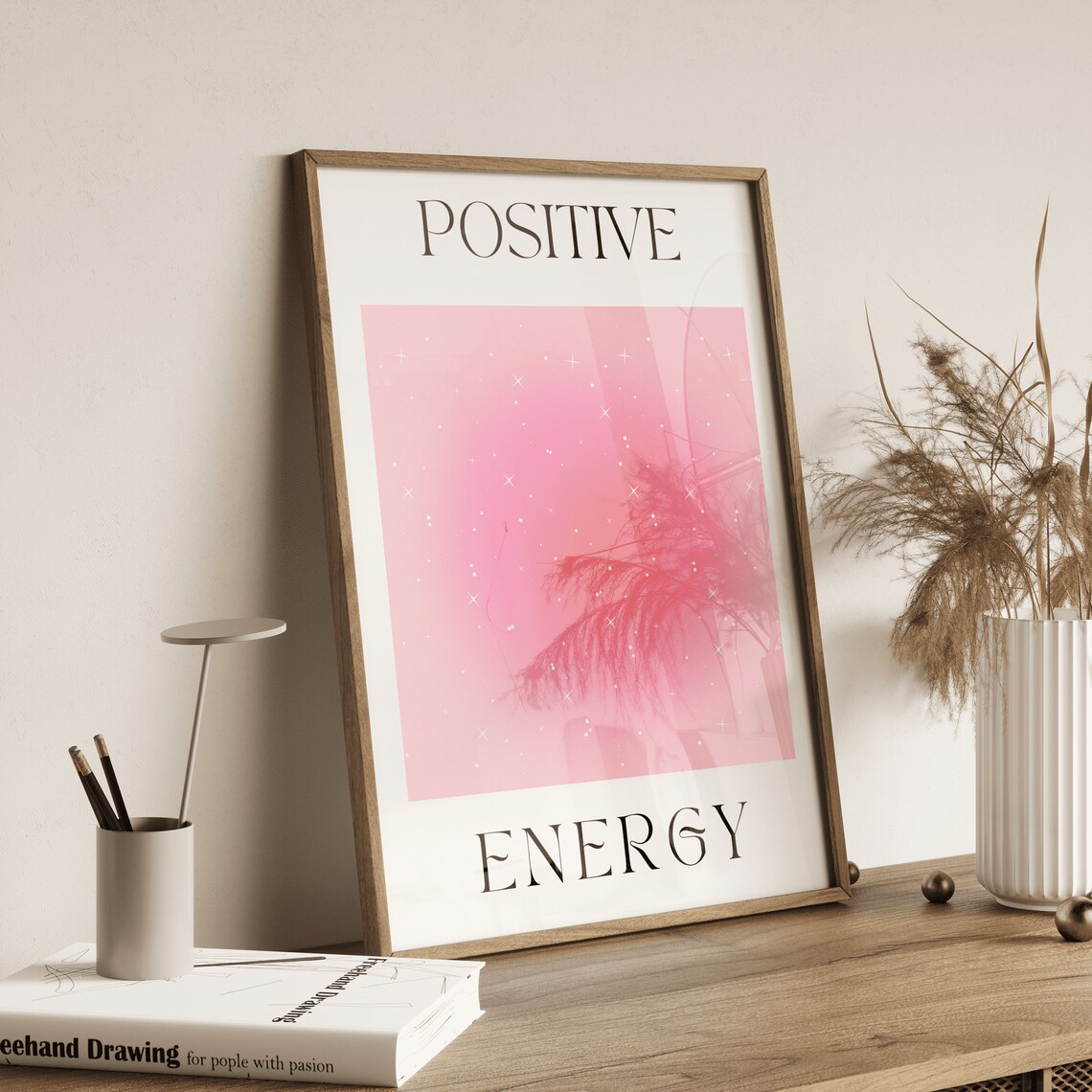 Pink Positive Energy Aura Poster Spiritual Poster Gradient - Etsy