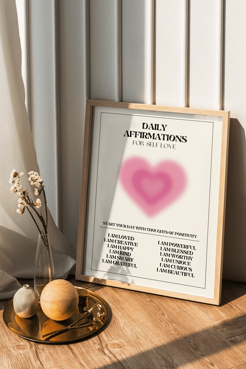 Pink Daily Affirmations Aura Poster Affirmation Print - Etsy