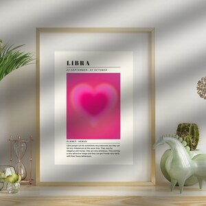 Libra Zodiac Aura Poster: Pink Gradient Star Sign (digital Download) - Etsy