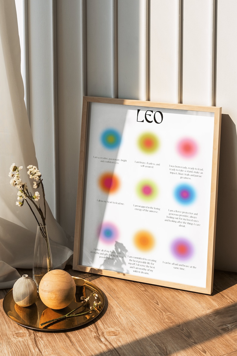 Leo Poster Wall Art Leo Gifts Leo Zodiac Print Leo - Etsy