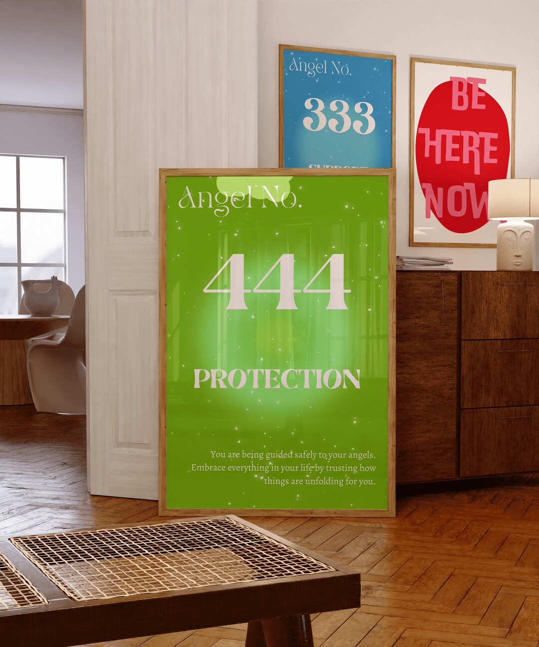 Aura Angel Number Poster 444 ~ Angel Number Wall Art~ Gradient Print ...