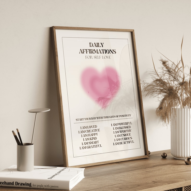 Pink Daily Affirmations Aura Poster Affirmation Print - Etsy