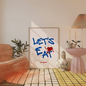 Let's Eat Print ~ Kitchen Wall Art ~ Abstract Print ~ Bon Appetit Print ...
