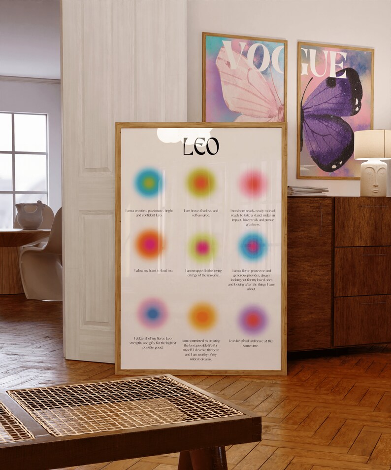 Leo Poster Wall Art Leo Gifts Leo Zodiac Print Leo - Etsy