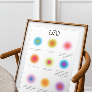 Leo Poster Wall Art ~ Leo Gifts ~ Leo Zodiac Print ~ Leo Birthday Gifts ...