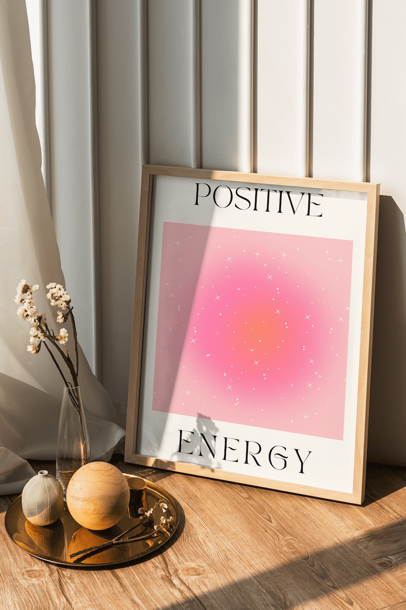 Pink Positive Energy Aura Poster Spiritual Poster Gradient - Etsy