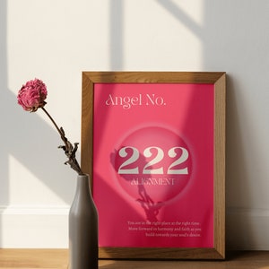 Angel Number 222 Print: Pink Aura Gradient Poster (digital Download) - Etsy
