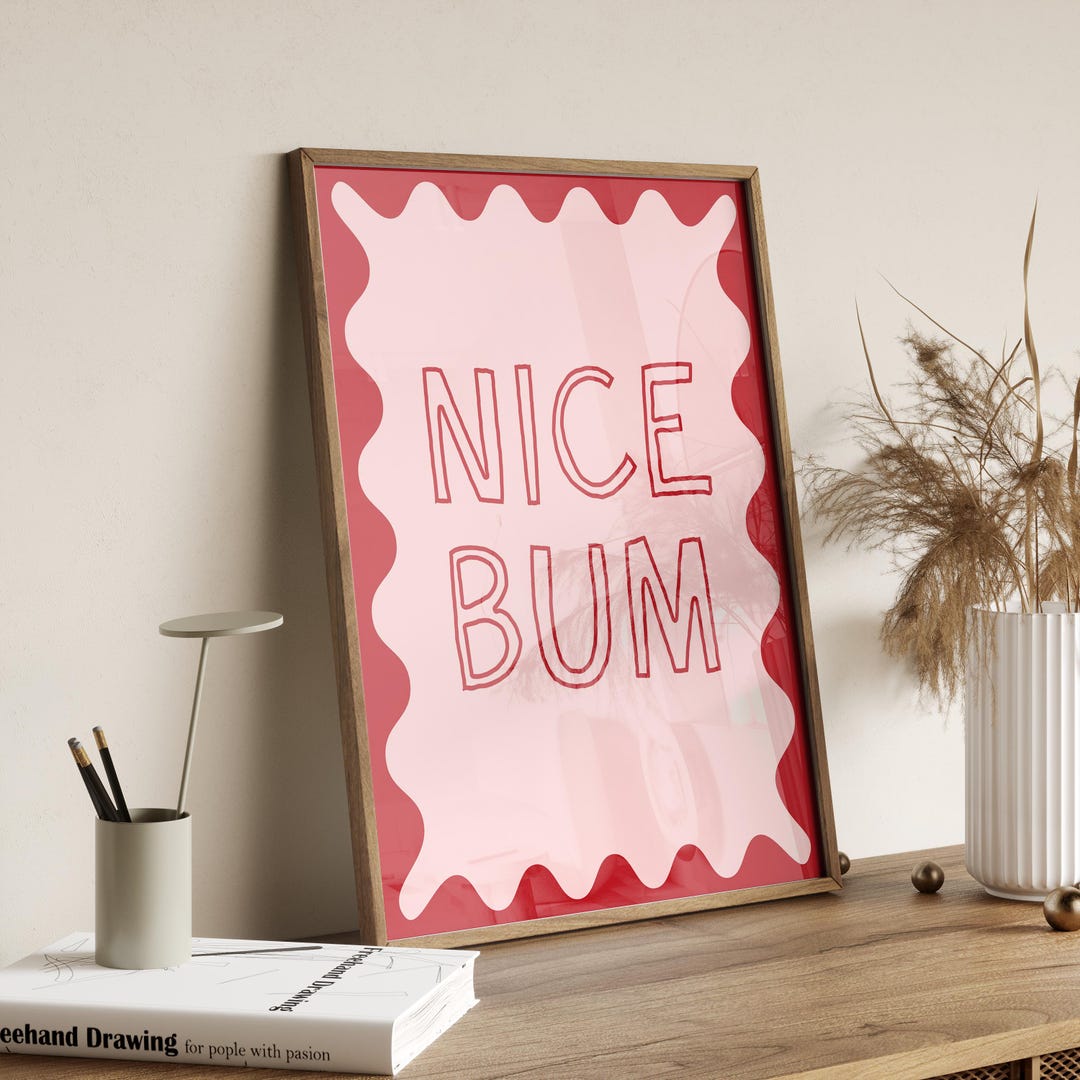 Funny Restroom Sign, Nice Bum Print, Bathroom Qoute Wall Art, Guest ...