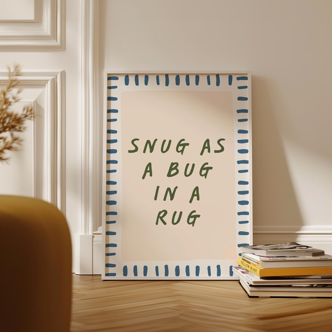 Snug as a Bug in a Rug Quote Poster, Nursery Wall Art Print - Etsy