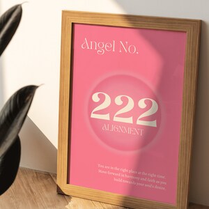 Angel Number 222 Print: Pink Aura Gradient Poster (digital Download) - Etsy
