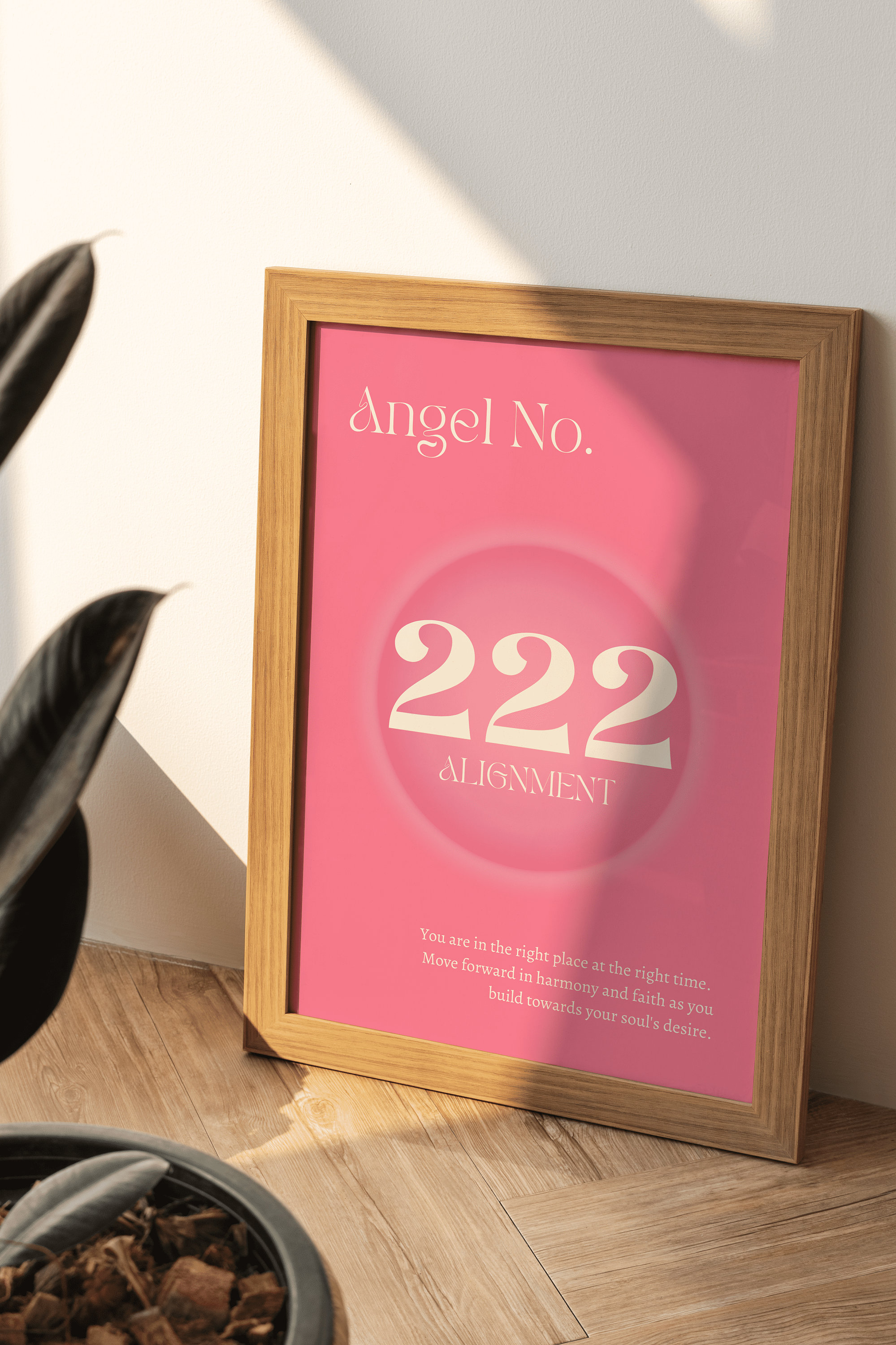 Angel Number 222 Print: Pink Aura Gradient Poster (digital Download) - Etsy