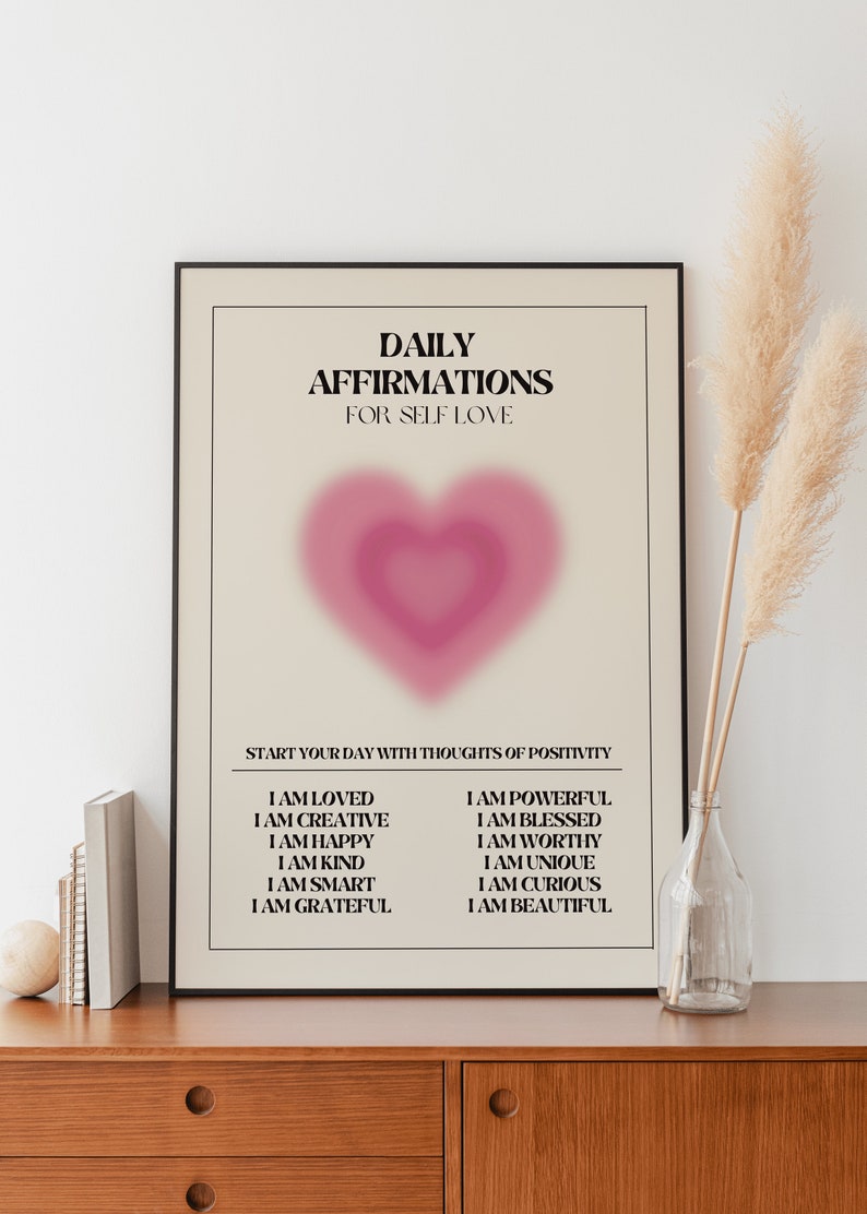 Pink Daily Affirmations Aura Poster Affirmation Print - Etsy