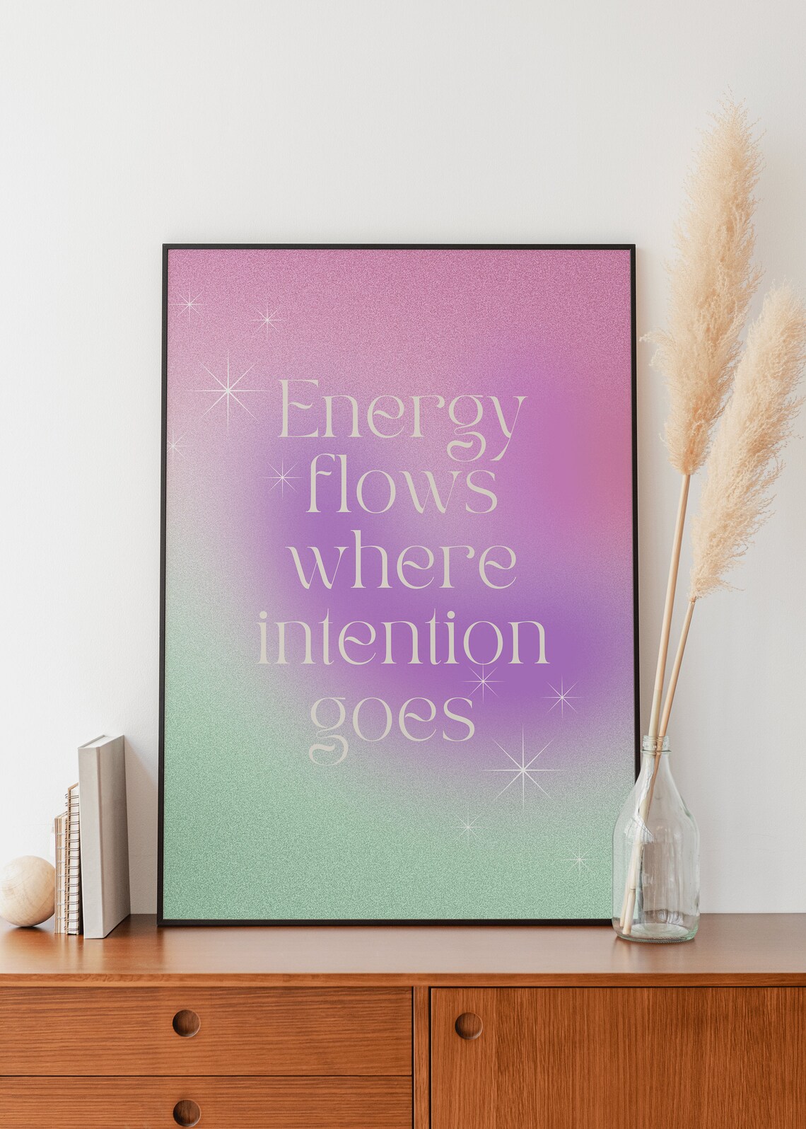 Positive Aura Poster: Preppy Pink Affirmations Wall Art (digital ...