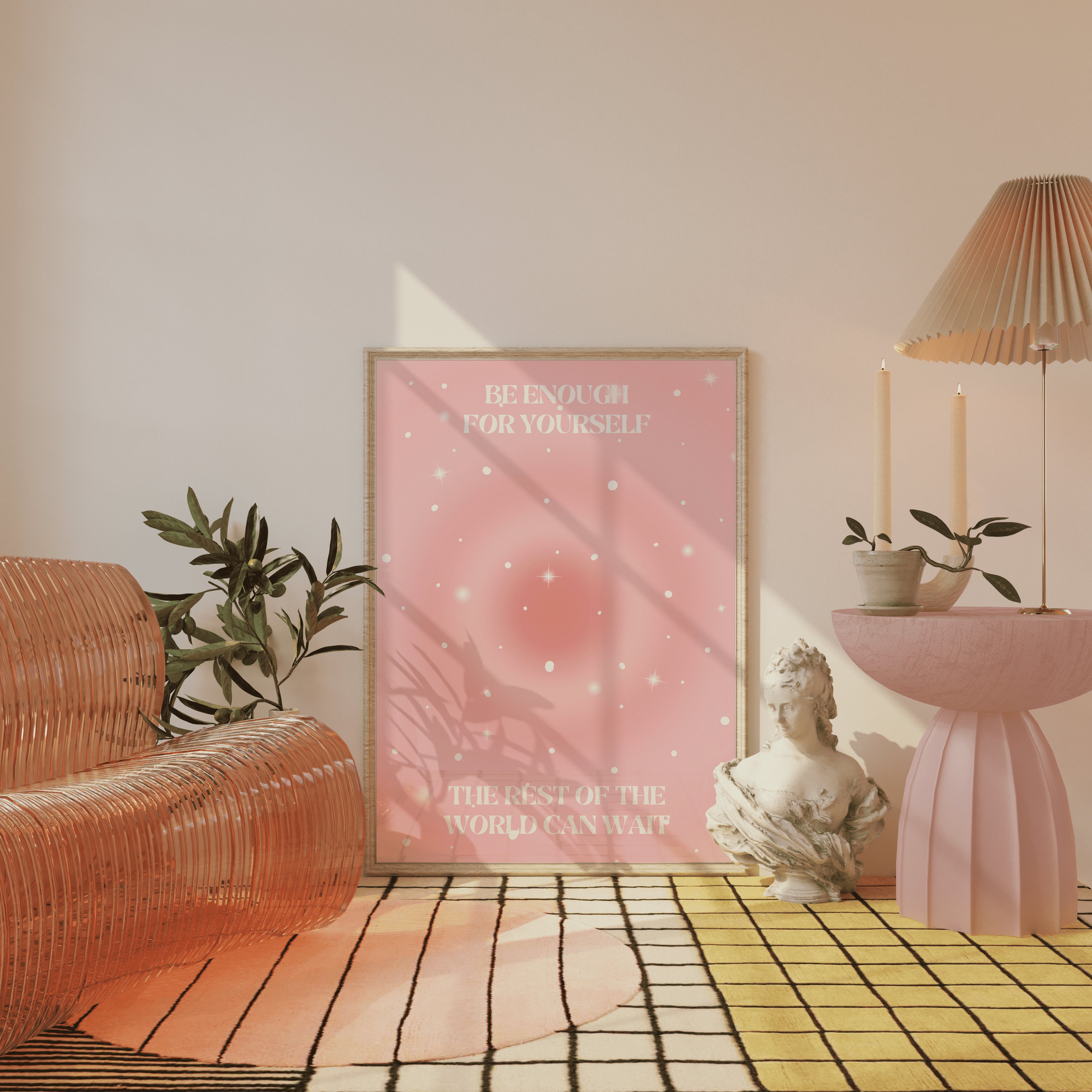 Pink Affirmation Wall Art Set of 3, Spiritual Self Love Posters ...