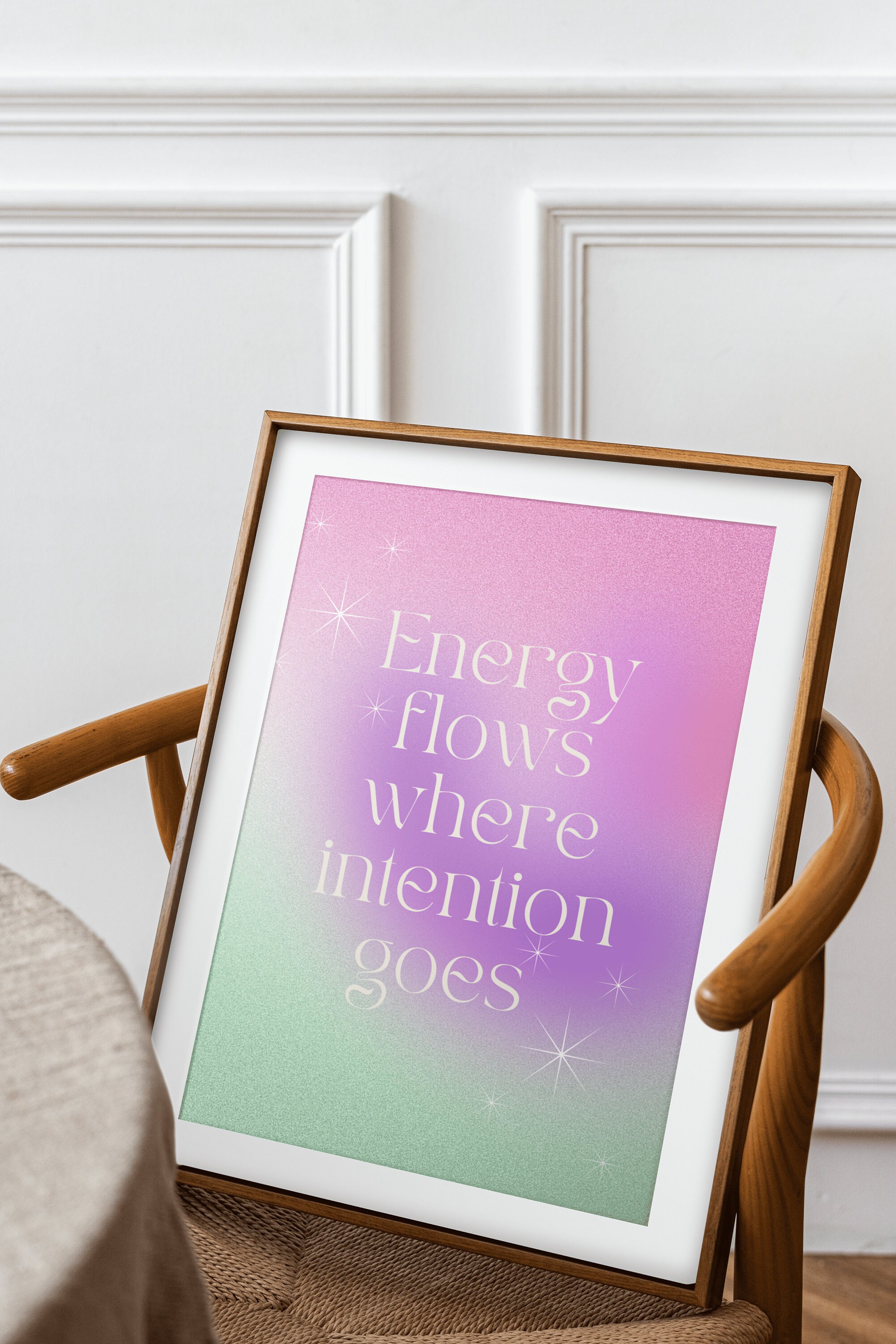 Positive Aura Poster: Preppy Pink Affirmations Wall Art (digital ...