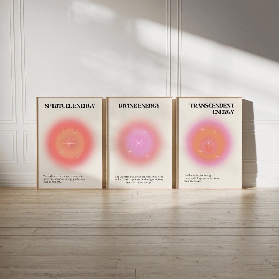 Positive Aura Poster Set of 3 Affirmation Poster ~ Trust Graident ...