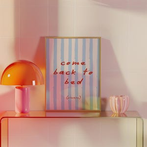 Poster Come Back to Bed Please Print ~ Typograph Poster ~ Aestethic ...