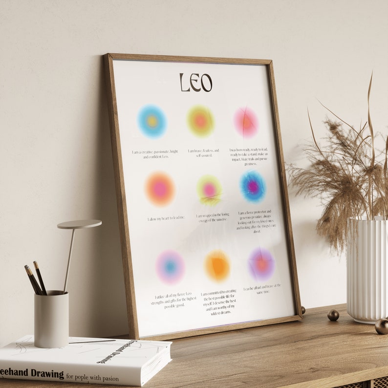 Leo Poster Wall Art Leo Gifts Leo Zodiac Print Leo - Etsy
