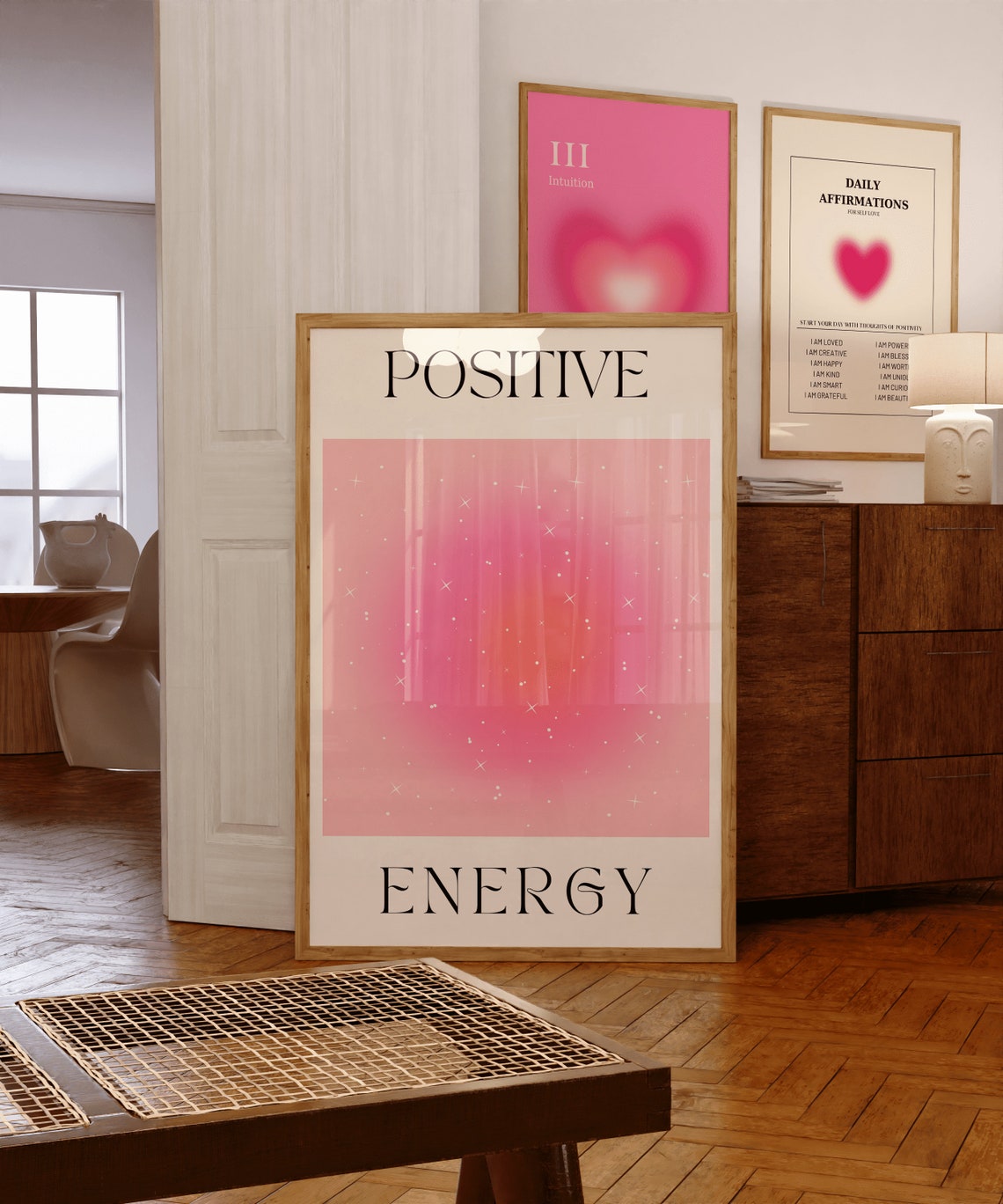 Pink Positive Energy Aura Poster Spiritual Poster Gradient - Etsy