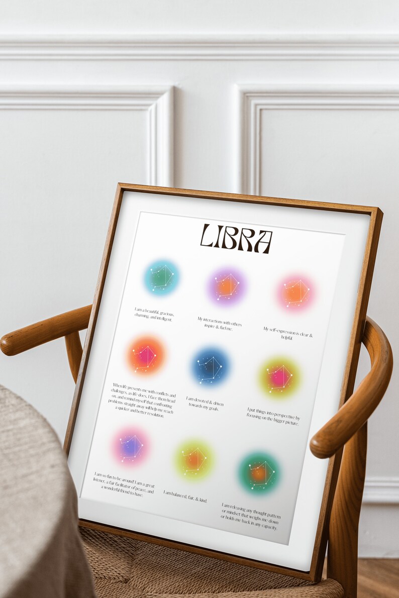 Libra Zodiac Affirmation Art Print: Birthday Gift (digital Download) - Etsy