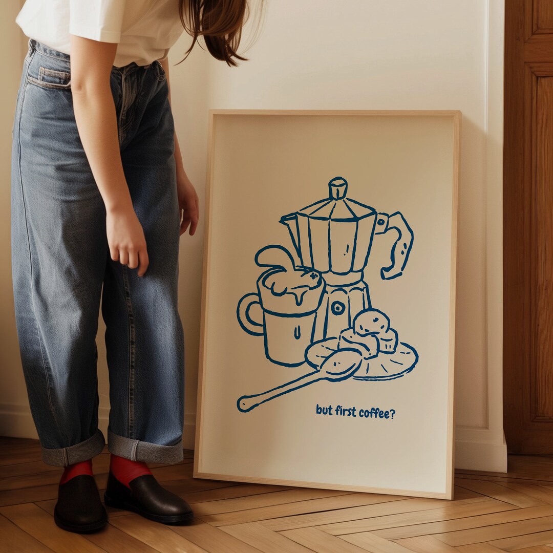 But First Coffee Print ~ Coffee Sketch Art ~ Digital Print ~ Coffee Art ...