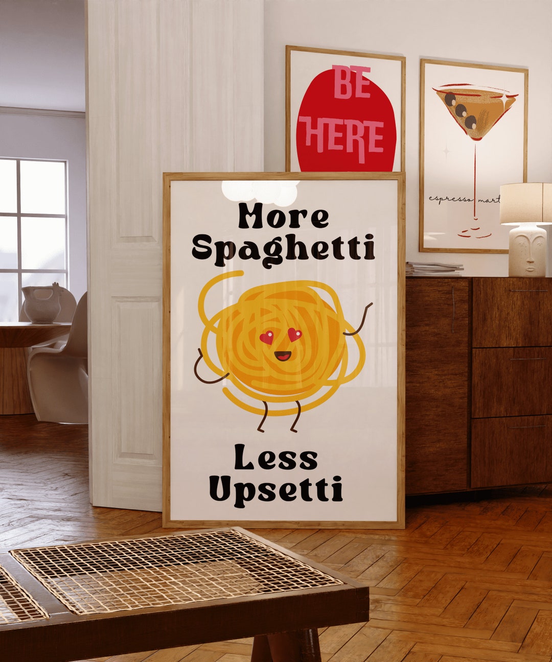 More Spaghetti Less Upsetti Print ~ Spaghetti Wall Print ~ Retro ...