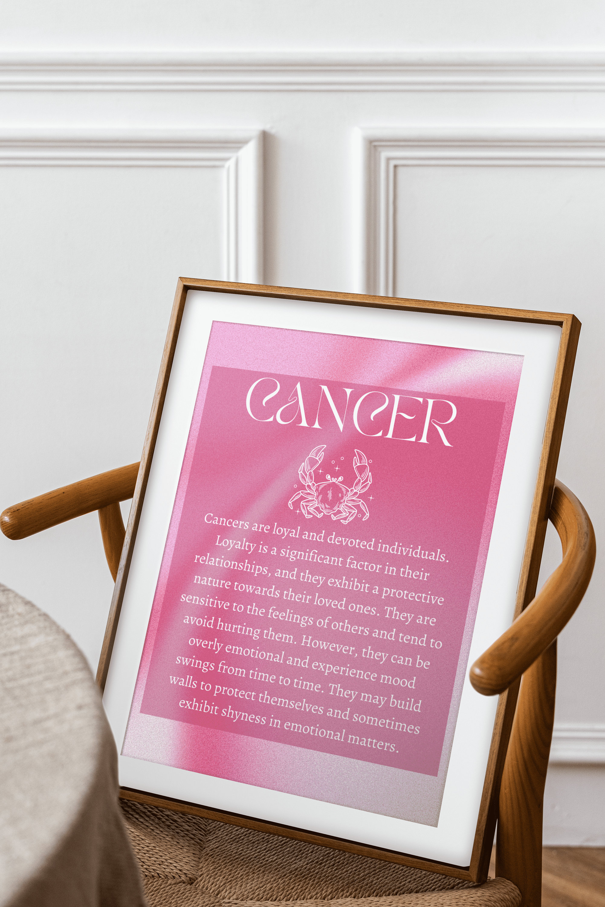 Cancer Zodiac Wall Art Pink Cancer Poster Pink Aura Poster - Etsy